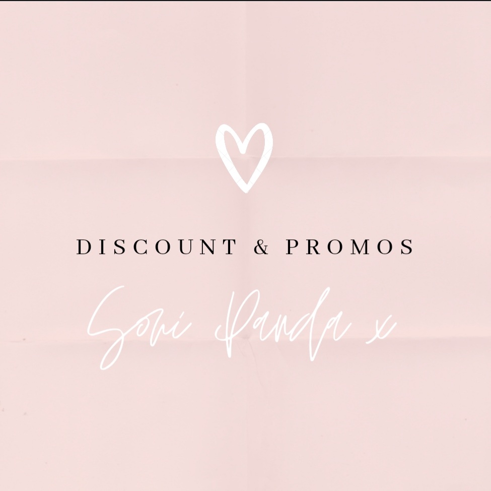 Discounts & Promotion Codes - By Soni Panda x