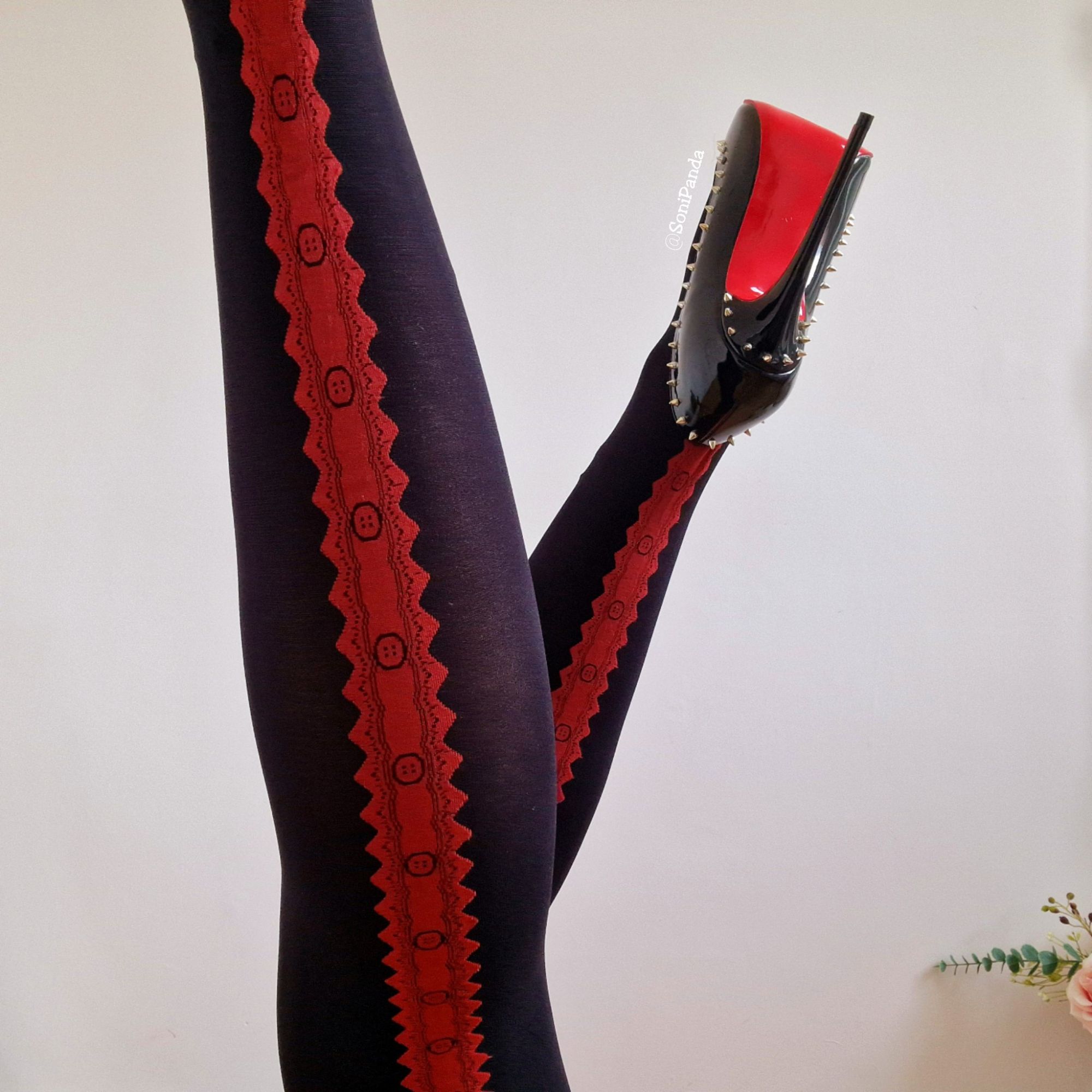 Couture Vixen Charlie Opaque Detail Backseam Tights - By Soni Panda x